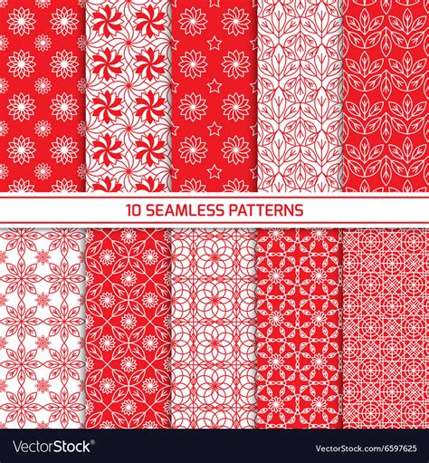 Set Of Monochrome Geometric Seamless Patterns Vector Image