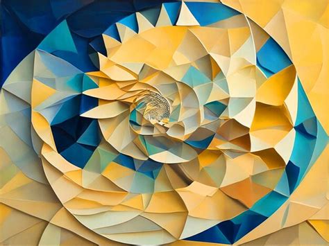 Pintura Feita Usando A Sequ Ncia De Fibonacci Rugas Corte De Papel