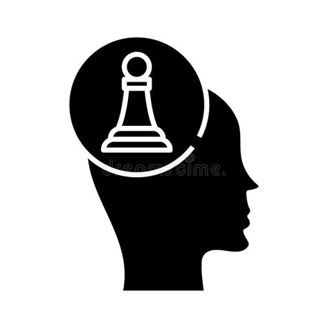 Chess Player Black Icon Concept Illustration Vector Flat Symbol