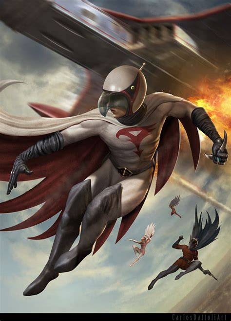 An Image Of A Man Flying Through The Air With His Arms Outstretched And