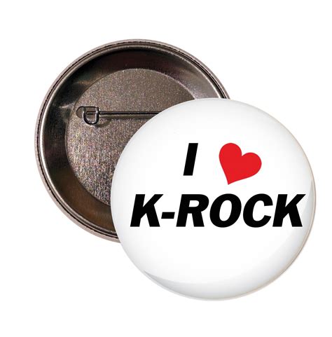 I Love K Rock Pinback Button Cactus Mafia
