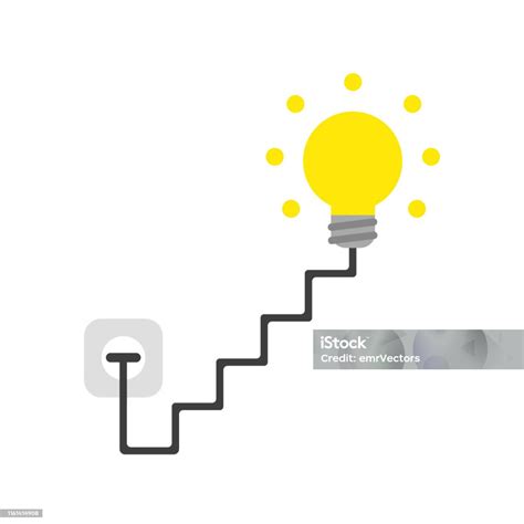 계단 케이블 및 플러그 가 연결 및 콘센트 와 빛나는 전구의 벡터 아이콘 개념 전구에 대한 스톡 벡터 아트 및 기타 이미지 전구 0명 개념 Istock