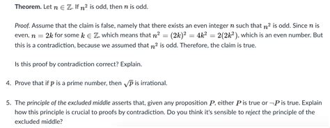 Solved Theorem Let N E Z If N2 Is Odd Then N Is Odd