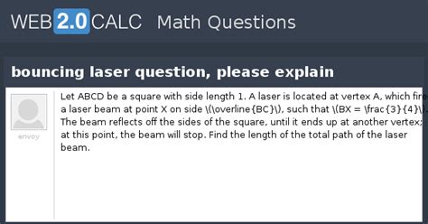 view question bouncing laser question please explain