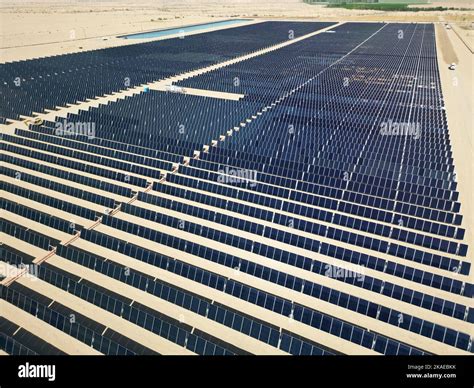 An Array Of Polycrystalline Silicon Solar Cells In Solar Power Plant