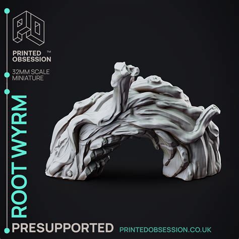 Root Wyrm 3d Printable Ttrpg Presupported 32mm Scale 3d Model 3d