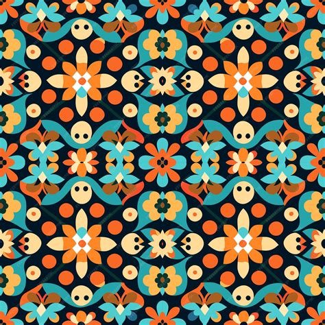 Premium Vector Geometric Ethnic Oriental Floral Seamless Pattern Traditional Design For Background