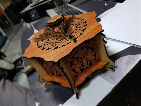 Wooden Hexagonal Box Cnc Router Laser Template Pdf File Arabic Cnc