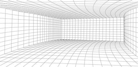 Premium Vector White Wireframe Room Empty Perspective Box Futuristic