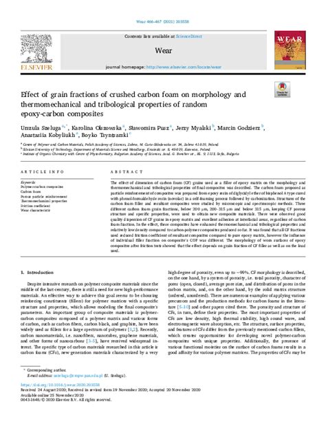 Pdf Effect Of Grain Fractions Of Crushed Carbon Foam On Morphology