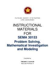 Problem Solving Mathematical Investigation And Modeling A Course Hero