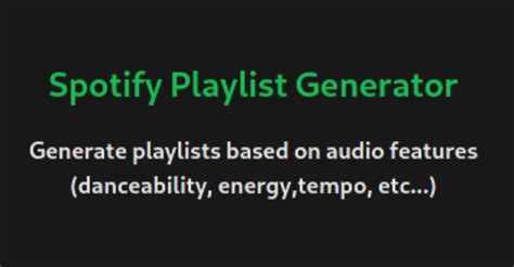github matievisthekat spotify playlist generator a web app to