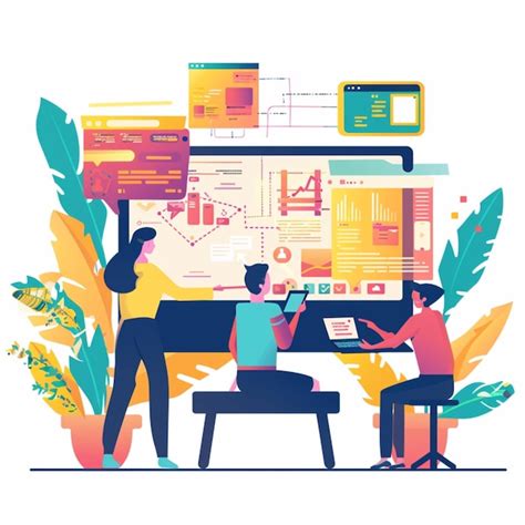 Premium Photo 2d People Working On A Project And Programming Concepts Layout Flat Page