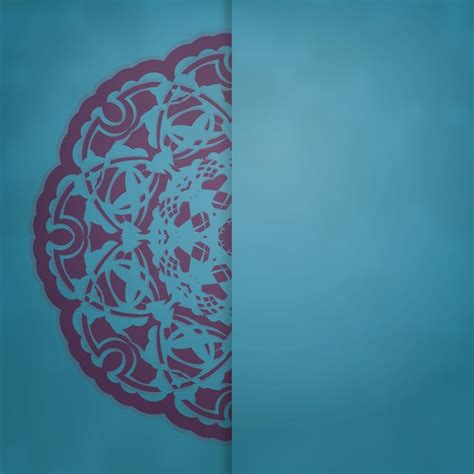 축하를 위한 추상 보라색 장식이 있는 청록색 엽서 프리미엄 벡터