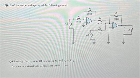 Solved Q Find The Output Voltage V Of The Following Chegg