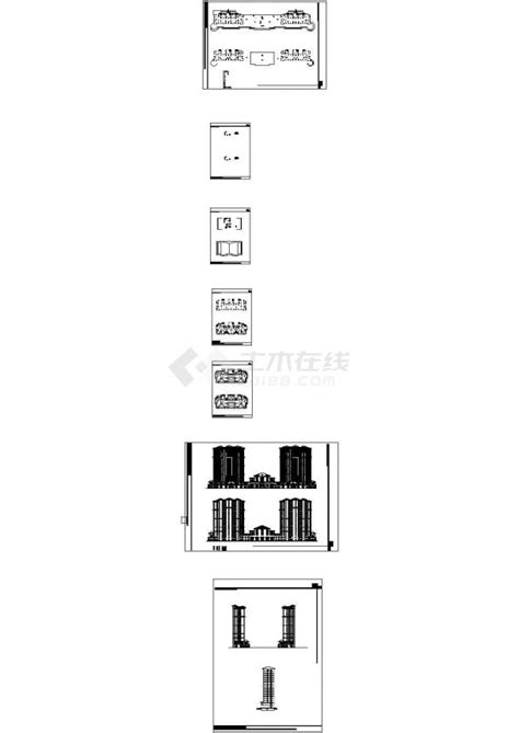 山东青岛蓝堡湾911报规全户型图住宅单体平面、立面、剖面图土木在线