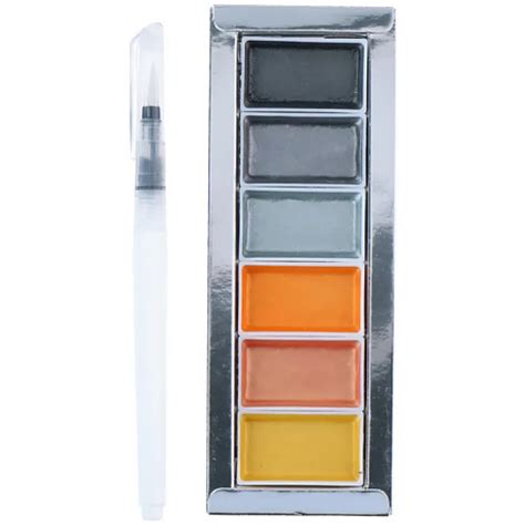Vattenfärger I Metallic Stil 6 Färger Ingår Svart Till Gul