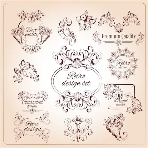 Retro Design Elements Free Vector