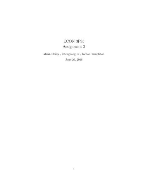 Applied Econometrics Assignment3 Pdf