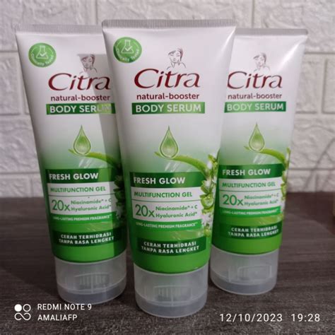 Jual Baru Citra Fresh Glow Body Serum Aloe Vera Gel 180ml Shopee