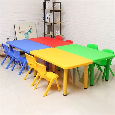Rectangular Plastic Classroom Furniture For Kindergarten
