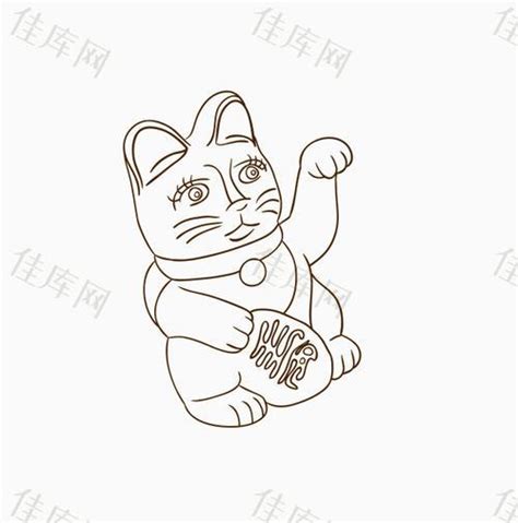 招财猫头像简笔画 简笔画图片大全 普车都