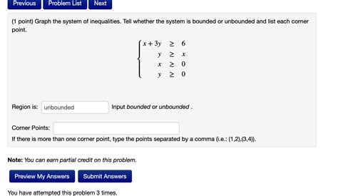 Solved Previous Problem List Next 1 Point Graph The System Chegg Com