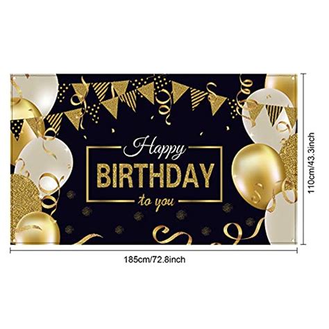 Décorations de fête d anniversaire Toile de fond extra large en tissu noir et doré pour cabine