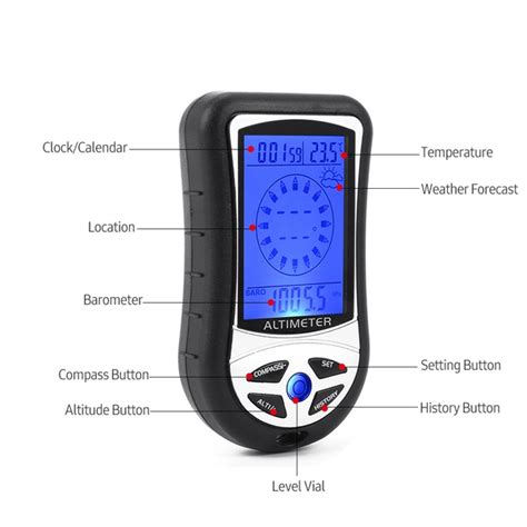 In Multifunctional Electronic Altimeter Barometer Lcd Digital