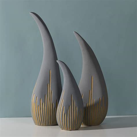 Modirnation Teardrop Modern Ceramic Vase Contemporary Minimalistic