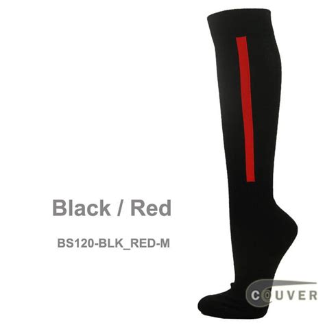Couver Premium Quality Baseball Black Knee High Socks W Vertical