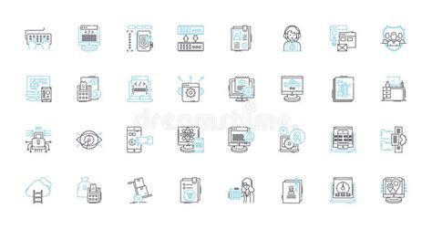 Cyber Safety Linear Icons Set Security Hacking Privacy Online Threats Malware Phishing