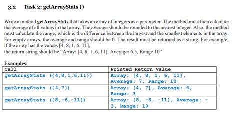 Solved Write A Method Getarraystats That Takes An Array Of
