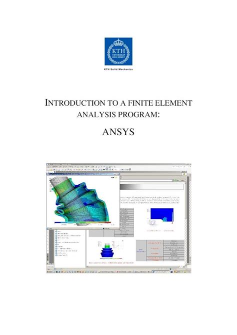 Pdf Ansys Kth Menu Here We Will Only Focus On Structural