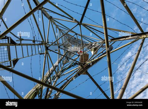 Abstract View Of A Towering Radar Structure With Intricate Metalwork