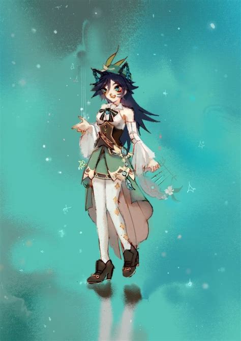 Fem Venti Genshin Impact Эскизы персонажей Disney Princess рисунки