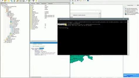 PostGIS shp2pgsql exe load shapefile into database in one step from cmd part II Смотреть