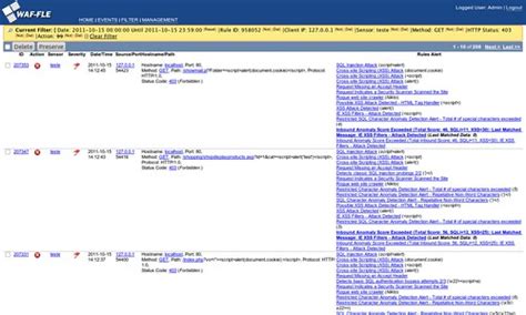 WAF FLE Graphical ModSecurity Console Dashboard Darknet Hacking