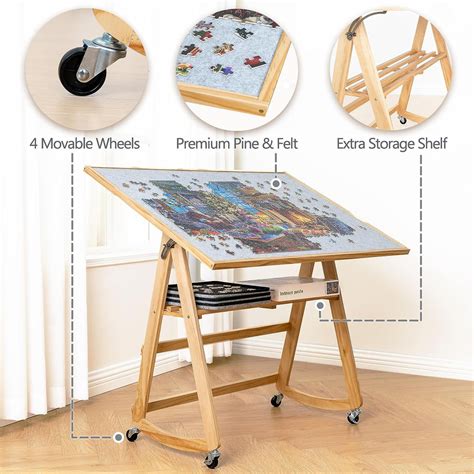 Jigsaw Puzzle Board With Cover 1500 Piecefolding Puzzle Table With 4