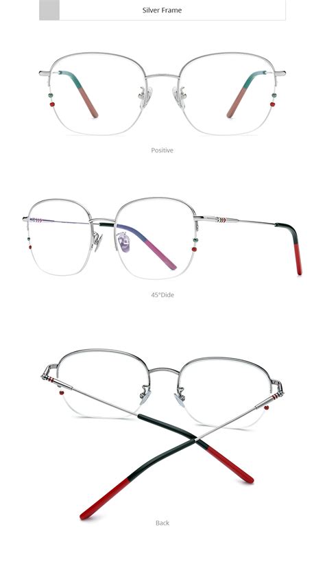 Fonex Titanium Glasses Frame Women Semi Rimless Oversize Square