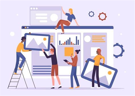 Premium Vector Digital Content Building Process Marketing And
