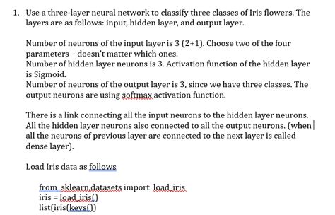 Solved Use A Three Layer Neural Network To Classify Three Chegg