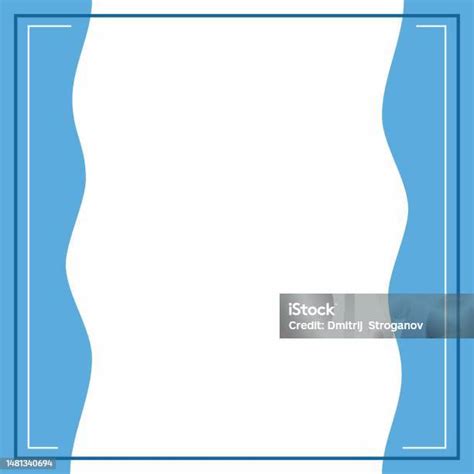 텍스트용 프레임 또는 하숙인 줄무늬 선과 물결 모양의 파란색과 흰색 배경색 소셜 미디어에 적합합니다 0명에 대한 스톡 벡터 아트