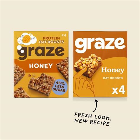 Graze Protein Honey Snack Bars Wholegrain Oats Ocado