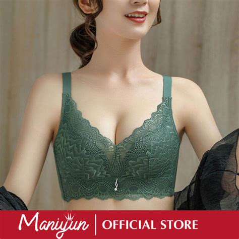 Maniyun Thai Latex Push Up Bra Women Sexy Lace Small Chest Gathered