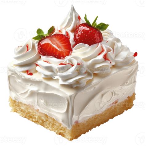 Delicious Strawberry Shortcake Dessert With Cream Cut Out Stock