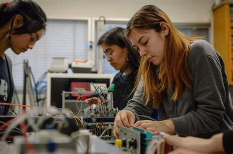 Babes Collaborating On Physics Project Constructing Apparatus And Testing Hypotheses In