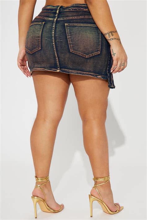 Got Somewhere To Be Cargo Mini Skirt Dark Wash Fashion Nova
