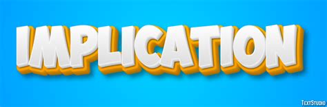 Implication Yellow White 3d Text Effect Generator
