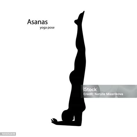 Yoga Pose Asanas Icône Noire Disolement Sur Le Fond Blanc Vecteurs